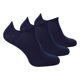 Steven - 3 Paare Multipack Herren Merinowolle unsichtbare Socken - Navy