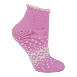 Sock Snob Damen/Damen Thermo-Slipper-Socken aus Wolle mit niedrigem Schnitt, rutschfest, Rosa