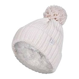 Heat Holders Ladies Ribbed Cuffed Thermal isoliert Winter Pom Pom Bommelm&uuml;tze