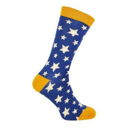 Herr Heron - Herren Bambus Socken | Neuheit Funky Socken | Gemusterte Argyle gestreifte Socken | Atmungsaktiv Weich | Geschenke f&uuml;r Ihn - Sterne (Marine)