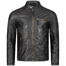 Rock Creek Lederjacke Schwarz
