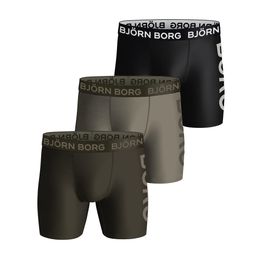Bj&ouml;rn Borg Bj&ouml;rn Borg - 3er Pack Herren Performance Boxershorts | Sportunterw&auml;sche Shorts - Gr&uuml;ner Mix