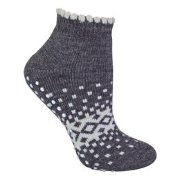 Sock Snob Damen/Damen Thermo-Slipper-Socken aus Wolle mit niedrigem Schnitt, rutschfest, Anthrazit