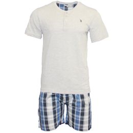 U.S. Polo Assn. US Polo Assn Kurzarm-Pyjama f&uuml;r Herren in Blau/Anthrazit