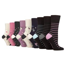 9er-Pack Bambus-Socken Damen | Gentle Grip | Extra Wide Soft Top Non Elastic Socken - SOLRM414237
