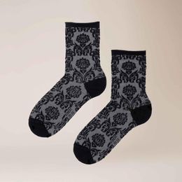 Socken Kunert "Socke Floral Citynight", Damen, Gr. 35-38, schwarz (schwarz 0070), Obermaterial: 87% Baumwolle CO. 10% Polyamid PA. 3% Elasthan EL., Socken Socken