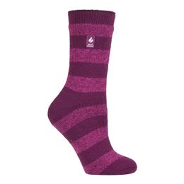 Heat Holders Lite - Isolierte Thermosocken f&uuml;r Damen | Mehrere Designs einschlie&szlig;lich Argyle Streifen Herzen Sterne | Warme Socken f&uuml;r den Winter - Deep Fuchsia/ Berry (Bologna)
