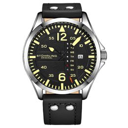 Schwarz Aviator Quartz 44mm
