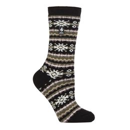 Ladies Nordic Socks | Heat Holders Lite | Leichte Thermo-Wintersocken f&uuml;r Frauen - Schwarz/Olive