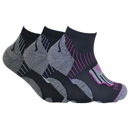 3 Paar Damen Anti Schwei&szlig; Kn&ouml;chel Trainer Sport Socken mit Ferse Polsterung
