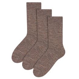 3 Paar Multipack Herren Alpaka Wolle Socken | Steven | Winter Thick Warm Boot Socken - Beige