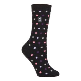 Heat Holders Damen Ultra Lite Thermal Brushed Inner Yarn Design Socken Schwarz/Lila (Nicosia)