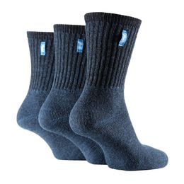 Damen Vintage Boot Socken | JEEP | Anti-Blister Crew L&auml;nge Baumwolle Retro Sport Socken f&uuml;r Frauen - blau
