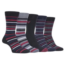 Farah - 5er-Pack Herren d&uuml;nne atmungsaktive klassische gestreifte gemusterte weiche Baumwolle Kleid Socken - FCS271BLKBER (gestreift)