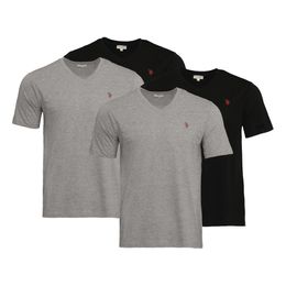 U.S. Polo Assn. 4 PACK V-Ausschnitt - T-Shirt basic in Schwarz/Anthrazit