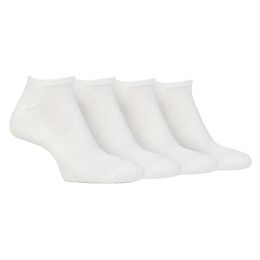Mens Cushioned Trainer Socken | JEEP | 4 Pack atmungsaktiv gepolstert Low Cut Socken - wei&szlig;