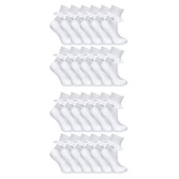 24 Paar M&auml;dchenspitze Socken Multipack | H&uuml;bsche Baumwoll-S&ouml;ckchen mit R&uuml;sche in Wei&szlig; | Ideal f&uuml;r die Schuluniform - Wei&szlig;