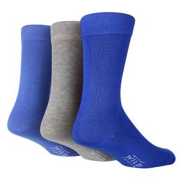 Wild Feet - 3er-Pack Herren atmungsaktiv einfarbig Bambus Socken