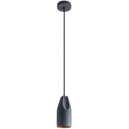 Paco Home Pendelleuchte "HURLEY I", grau, 1, &Oslash; 12cm H: 28,5cm, Leuchten, H&auml;ngelampe Esszimmer K&uuml;chenlampe H&auml;ngend Esstischlampe Innen Gold, Pendelleuchte
