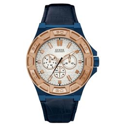 Guess Herrenuhr Quartz Blau Gold
