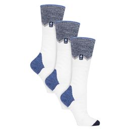 Heat Holders 3 Paar Multipack Ultra Lite Damen Ski Socken | W&auml;rmehalter | Damen Funky Patterned Striped Knee High Socks - Creme Zig Zag
