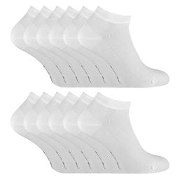 12 Paar Multipack Mens Bamboo Trainer Socken | Atmungsaktive Socken - Wei&szlig;