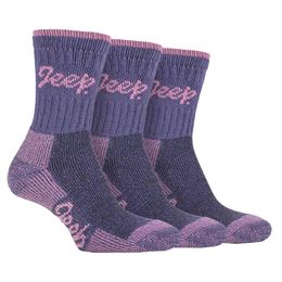 JEEP TERRAIN - 3 Paar Baumwoll-Wandersocken f&uuml;r Damen