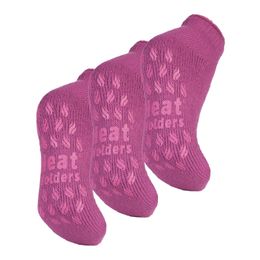Heat Holders - 3 Paar Multipack Damen Kn&ouml;chel Slipper Socken mit Gripper - Mid Pink