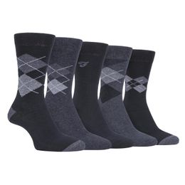 Farah - 5er-Pack Herren d&uuml;nne atmungsaktive klassische Argyle gemusterte weiche Top Baumwolle Kleid Socken - FCS270BLKCHA (Argyle)