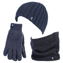 Heat Holders - Thermische Winterm&uuml;tze, Halsw&auml;rmer und Handschuhe aus Fleece f&uuml;r M&auml;nner - Navy