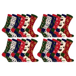 Herren Weihnachten Socken | Socke Snob | Neuheit bunte stilvolle lustige gemusterte Crew Xmas Socken - 24 Pack