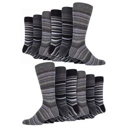 12 Paar Multipack Herren Baumwolle bunt gestreiften Kleid Socken | Socken Snob | gemusterten Business Casual Dress Socken - Buenos Aires