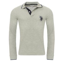 U.S. Polo Assn. Langarm Poloshirt in Wei&szlig;