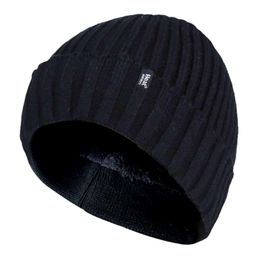 Heat Holders Herren 3,6 tog Fleece gef&uuml;ttert Thermal Turn Over Manschette Winter Beanie Hut