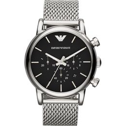Emporio Armani Elegante Herrenuhr der Marke Armani. Die Uhr hat ein Armband, das auch kleiner gemacht werden kann, das Geh&auml;use hat einen Durchmesser von 41 mm und das Uhrwerk ist Quarz. Marke: ArmaniModellname: AR1811 (41mm)Kategorie: HerrenuhrMaterialien: EdelstahlFarbe: silber