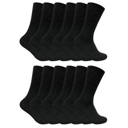 Sock Snob - 12 Paires Chaussettes Homme Diabetiques Thermiques - Noir