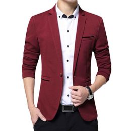Allthemen Herren Anzugjacke Slim Fit Mantel Business Alltag Blazer Rot