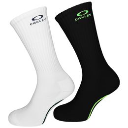 Oakley 2er-Pack Ellipse Macro Herren Radsocken Schwarz/Wei&szlig;