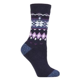 Heat Holders Lite - Womens isoliert thermische Socken | Mehrere Designs einschlie&szlig;lich Argyle Streifen Herzen Sterne | Warme Socken f&uuml;r den Winter - Denim (Lima)