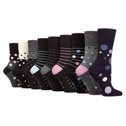 9 Pack Bambus Socken Damen | Gentle Grip | Extra Wide Soft Top nicht elastische Socken - SOLRM373839