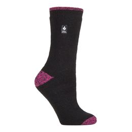 Heat Holders W&auml;rmehalter - Damen Thermosocken f&uuml;r den Winter | Outdoor & Indoor Socken | Kuschelig & Flauschig | Geschenke f&uuml;r Frauen - Schwarz / Beere H&T (Prag)