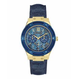 Guess Damenuhr Quartz Blau Gold