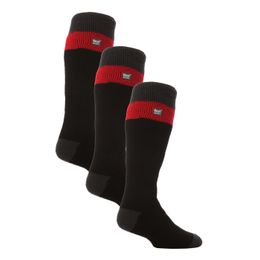 Heat Holders Herren-Thermo-Skisocken gestreift | Hochwertige W&auml;rmespeicher Extra lange Socken - Schwarz / Rot
