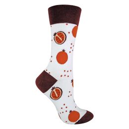 TALKIE-SOCKEN Damen-Socken aus Baumwolle mit schrulligem, flippigem Design und Fruchtmuster