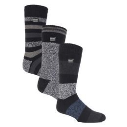 Heat Holders - 3er Pack Multipack Herren Thermosocken f&uuml;r den Winter - Block Stripe