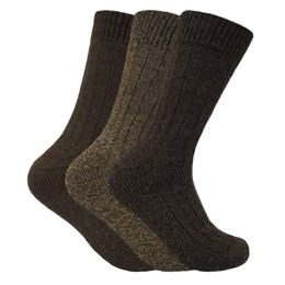 3 Paare Herren gepolsterte Sohle Wolle Mischung Wandern Socken f&uuml;r Stiefel