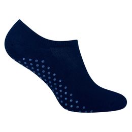 Damen Unsichtbare Rutschfeste Socken f&uuml;r Yoga & Pilates | Steven | Niedrig geschnittene Baumwollsocken mit Griffen - Marineblau