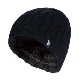 Heat Holders Damen gerippt Kabel stricken Fleece gef&uuml;ttert Thermal gestrickt Beanie Hut