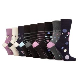9 Pack Bambus Socken Damen | Gentle Grip | Extra Wide Soft Top nicht elastische Socken - SOLRM423738