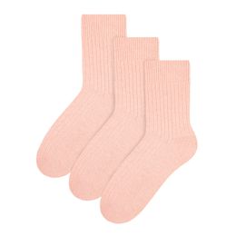 3 Paar Womens Wool Dress Socks | Steven | Ladies Breathable Cushioned Socks - Light Pink
